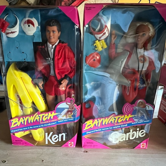 Barbie | Toys | Mattel Baywatch Barbie And Ken Lifeguard Dolls New ...